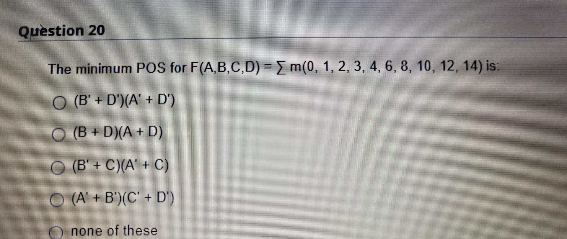 Solved The minimum POS for | Chegg.com