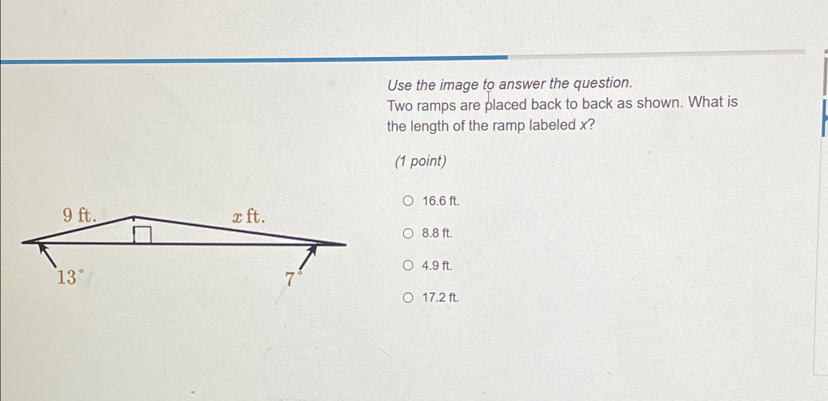 Solved Use the image to answer the question.Two ramps are | Chegg.com