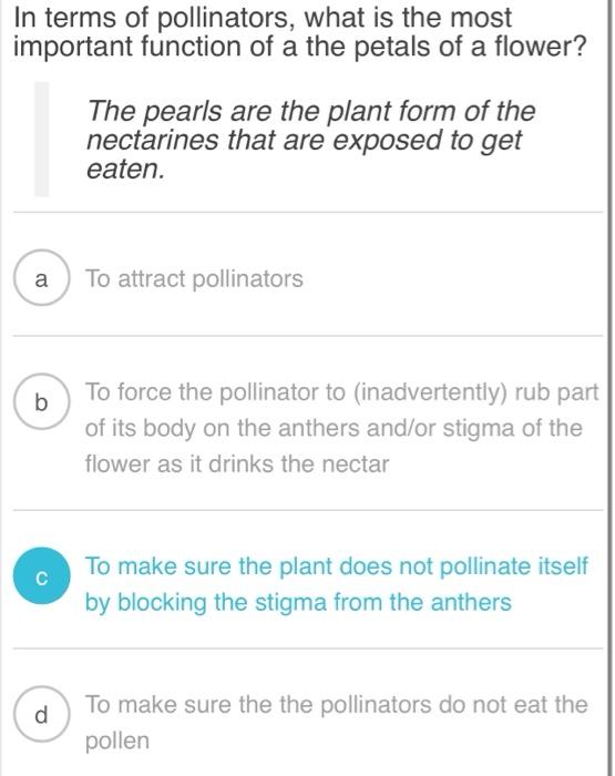 Solved A gardener decides to prevent self-pollination in pea | Chegg.com