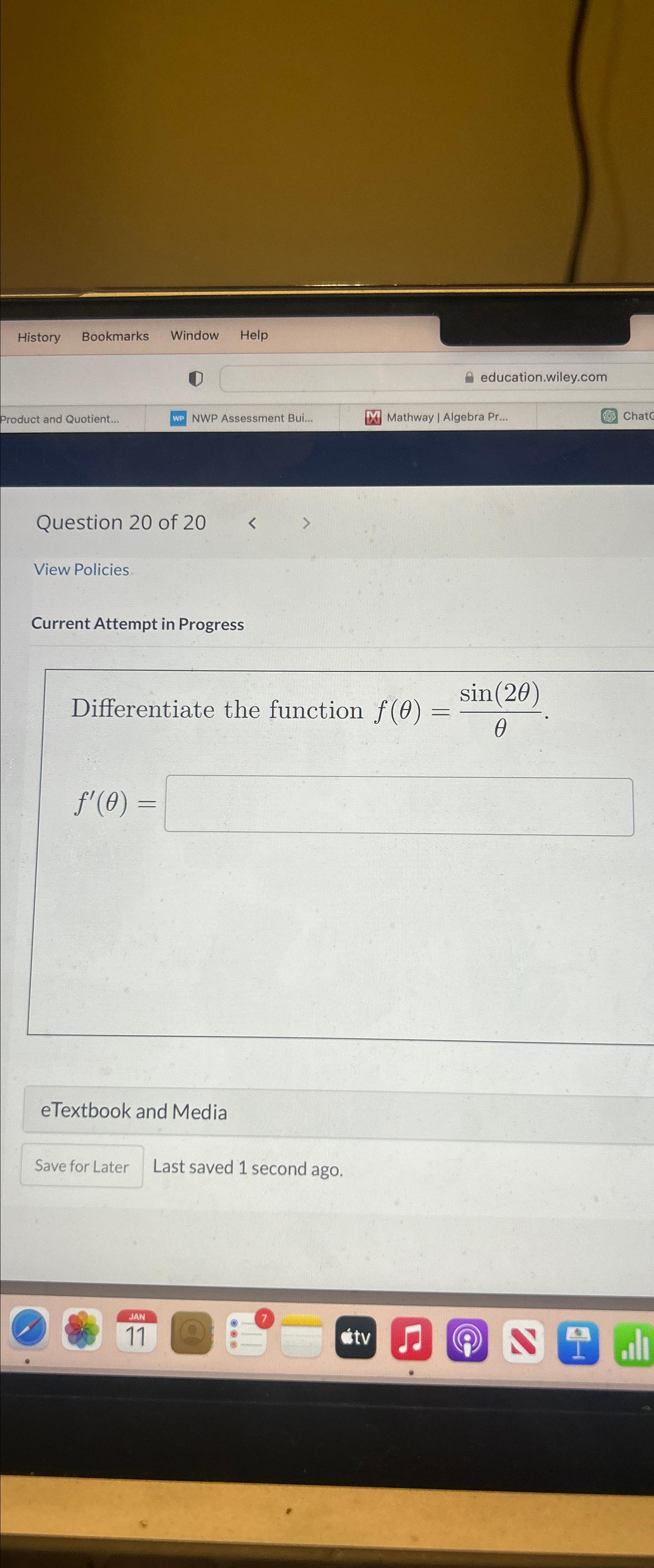 Solved Question 20 ﻿of 20View PoliciesCurrent Attempt in | Chegg.com