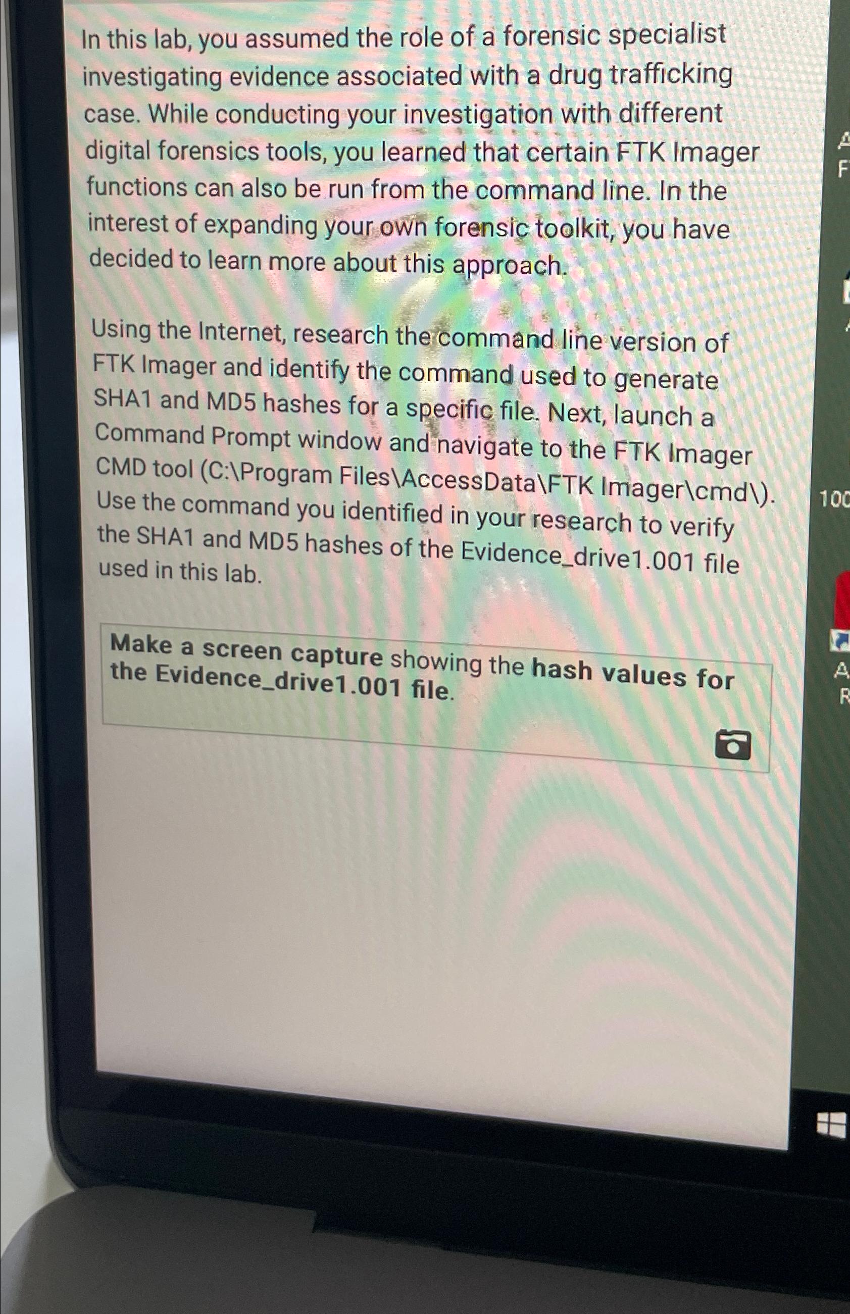 Solved In this lab, you assumed the role of a forensic | Chegg.com