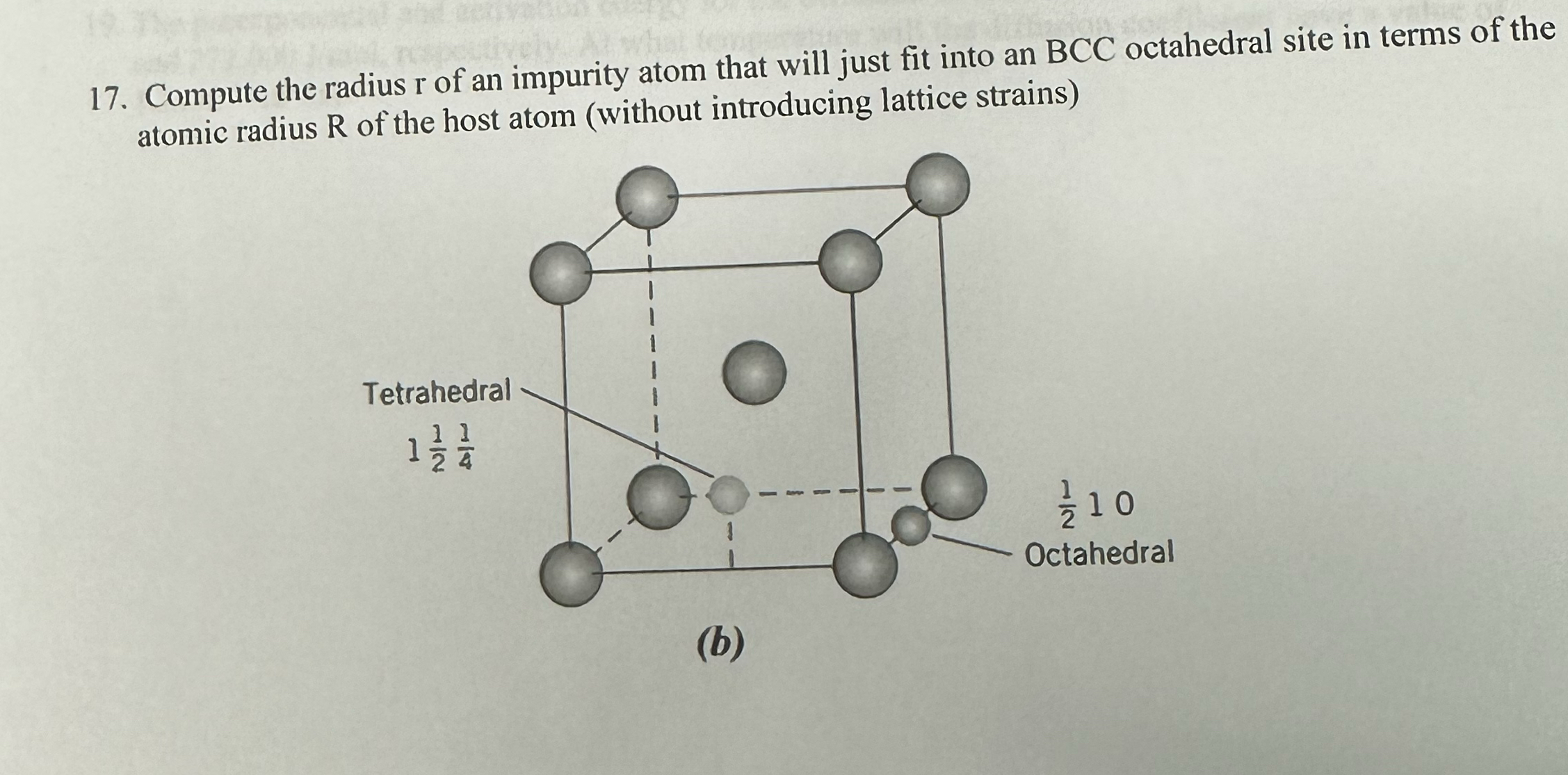 Solved Compute the radius r ﻿of an impurity atom that will | Chegg.com