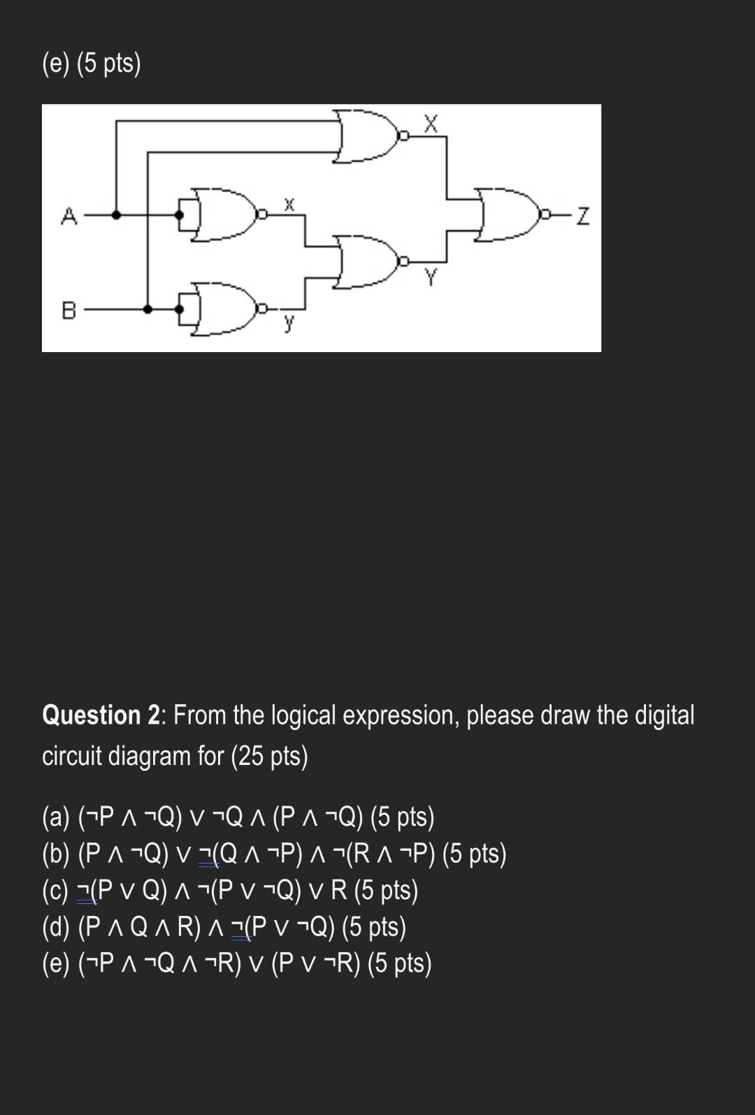 Solved Question 1: From the digital circuit diagram, please | Chegg.com
