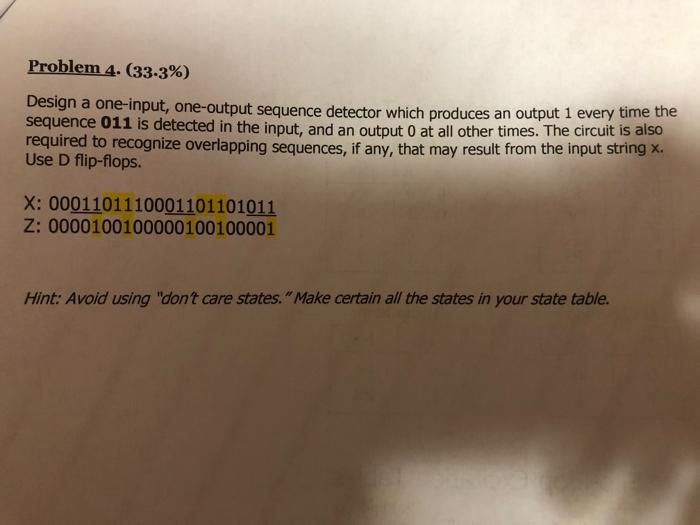 Solved Problem 4 333 Design A One Input One Output 3823