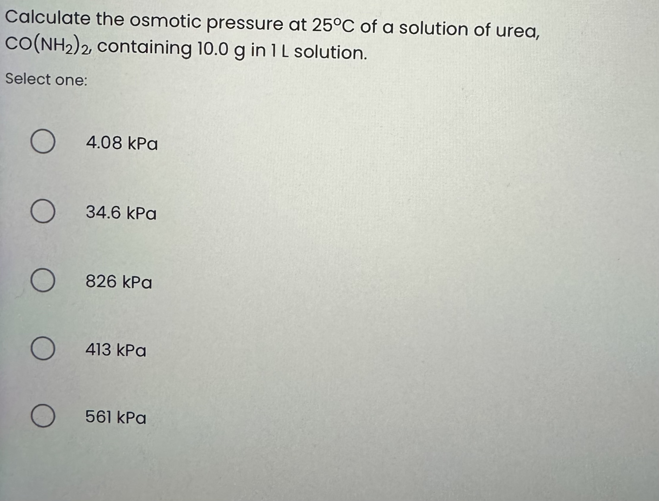 Solved Calculate the osmotic pressure at 25°C ﻿of a solution | Chegg.com