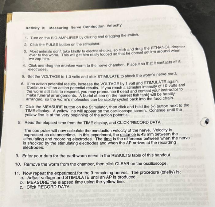 Solved Activity 5: Investigating Effects of Chemical | Chegg.com
