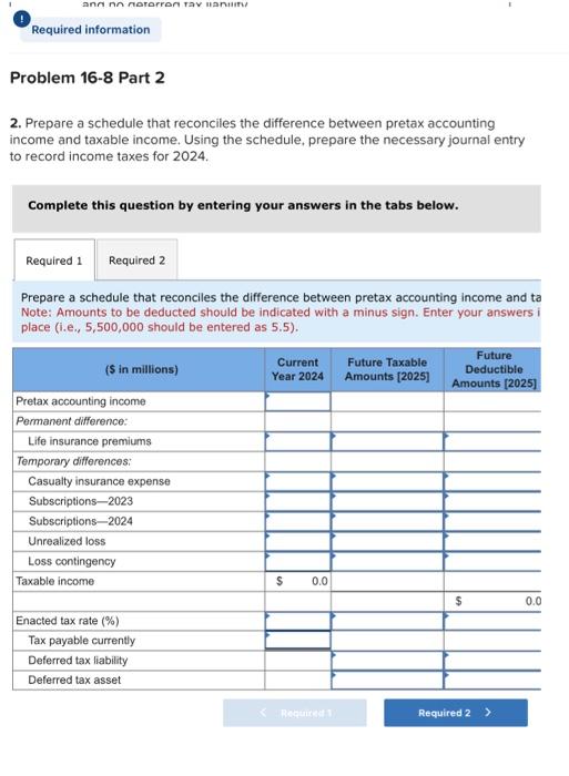 Solved Required information Problem 16-8 (Algo) Multiple | Chegg.com