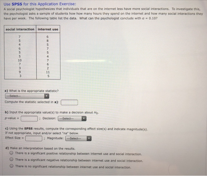 Solved Use SPSS for this Application Exercise: A social | Chegg.com