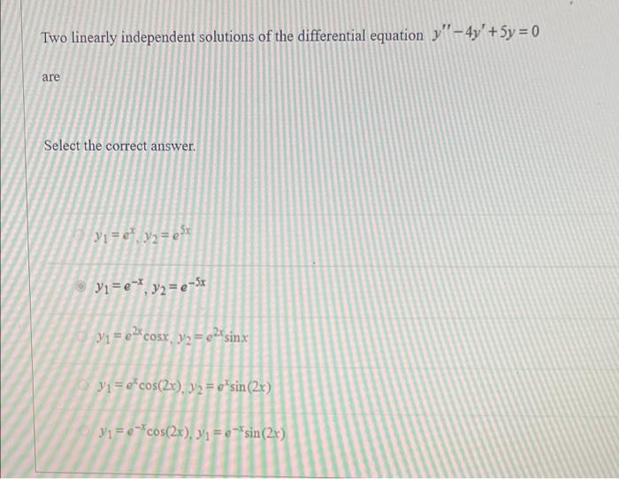 Solved Two linearly independent solutions of the | Chegg.com