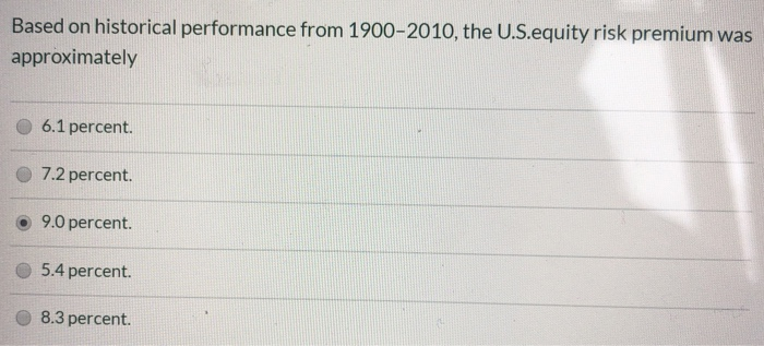 Solved Based on historical performance from 1900-2010, the | Chegg.com