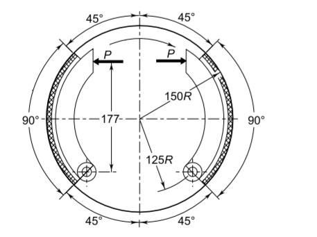Solved An automotive-type internal-expanding brake is shown | Chegg.com
