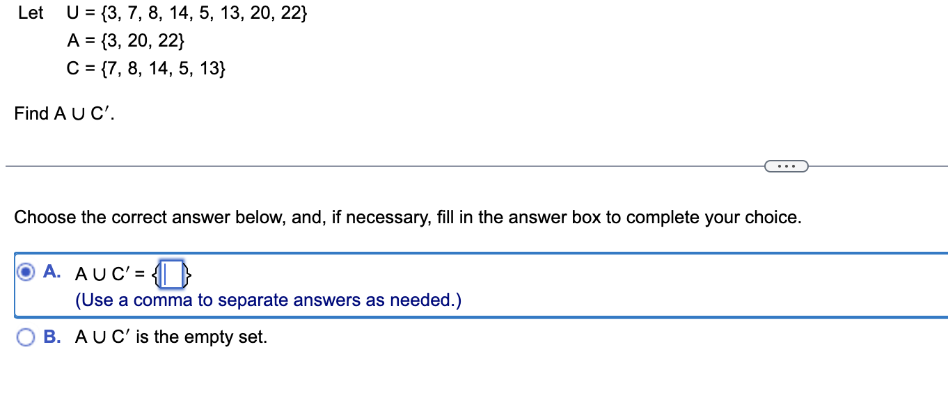 Solved Choose the correct answer below, and, if necessary, | Chegg.com