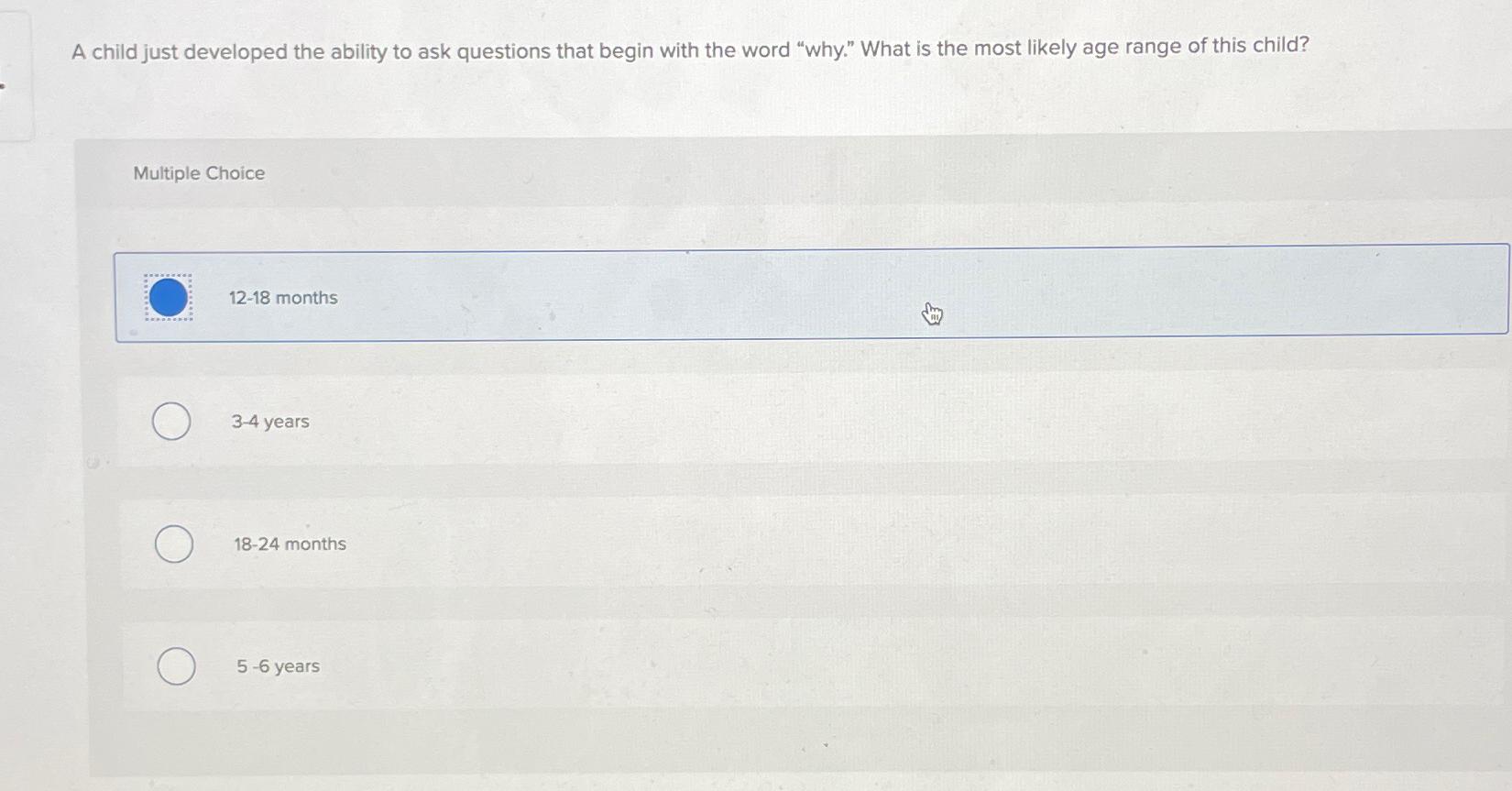 Solved A child just developed the ability to ask questions | Chegg.com