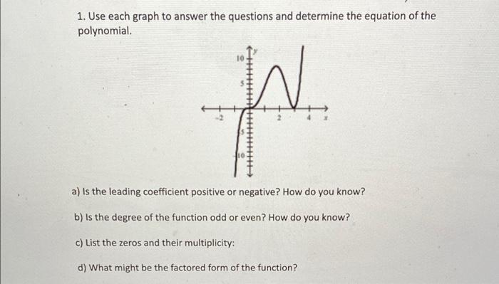 Solved 1. Use each graph to answer the questions and | Chegg.com