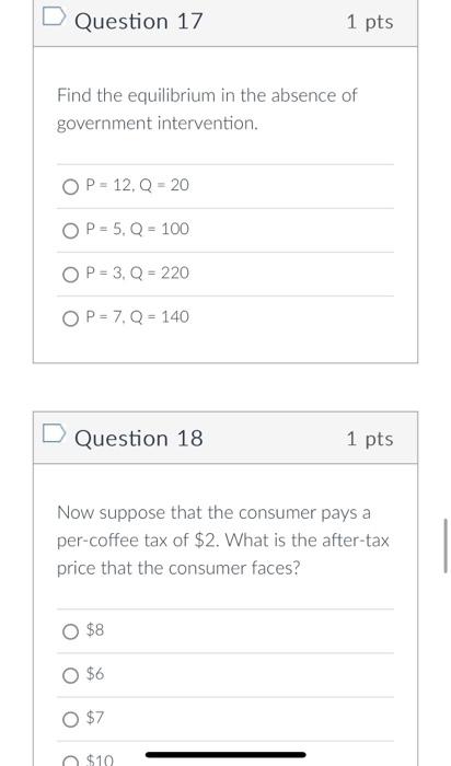 Solved Answer questions 17-19 based on the following | Chegg.com