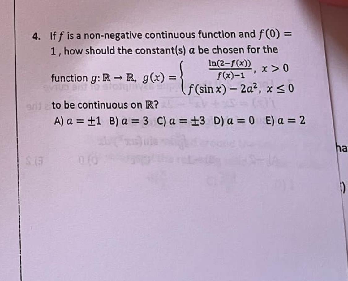 Solved If f ﻿is a non-negative continuous function and | Chegg.com