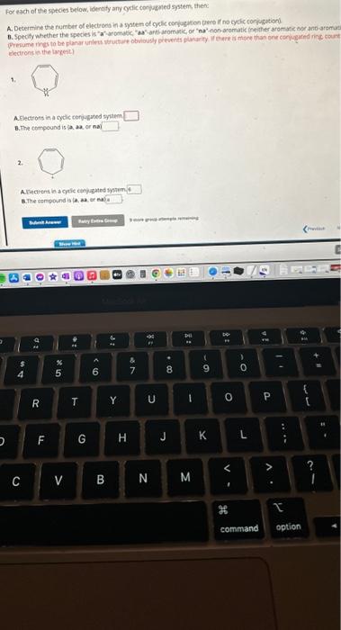 Solved For each of the syecces below, identify amy cycic | Chegg.com
