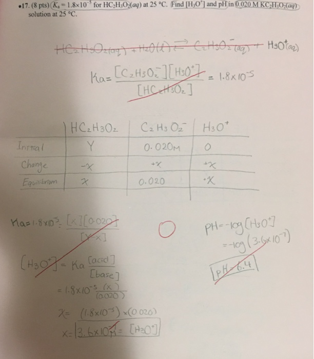 Solved 15. (8 pts) Calculate the equilibrium constant value, | Chegg.com