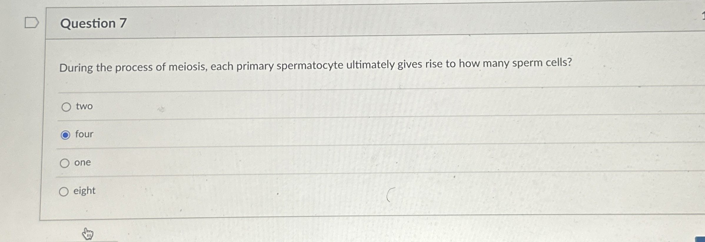 Solved Question 7During the process of meiosis, each primary | Chegg.com