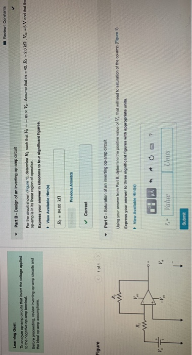 Review Constants Learning Goal: To analyze op amp | Chegg.com