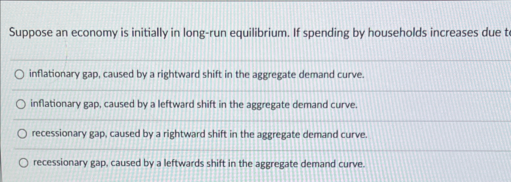 Solved Suppose an economy is initially in long-run | Chegg.com