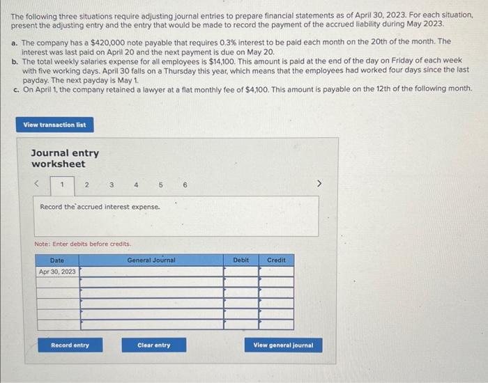Solved The following three situations require adjusting | Chegg.com