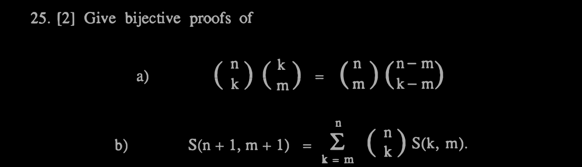 Solved [2] ﻿Give bijective proofs | Chegg.com