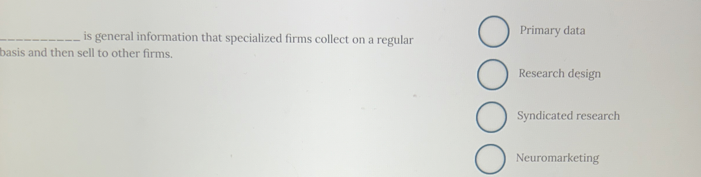 Solved is general information that specialized firms collect | Chegg.com