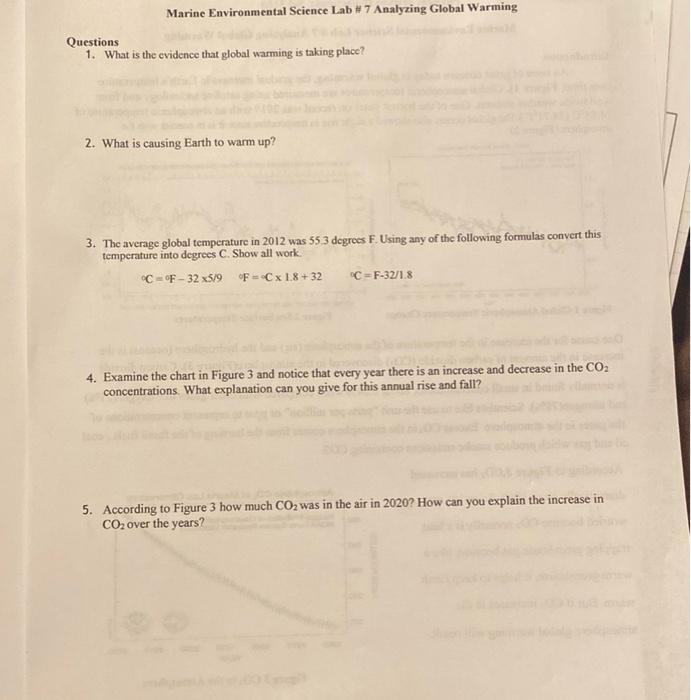 Solved Marine Environmental Science Lab # 7 Analyzing Global | Chegg.com