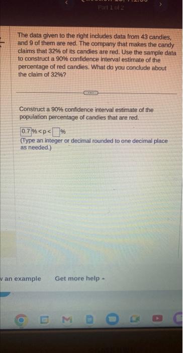 Solved The data given to the right includes data from 43 | Chegg.com