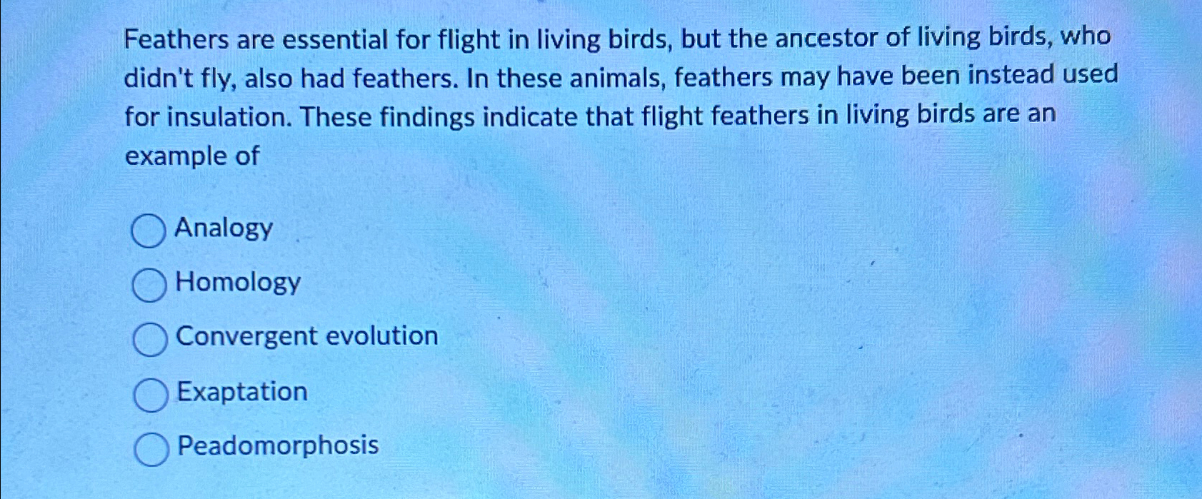 Solved Feathers are essential for flight in living birds, | Chegg.com