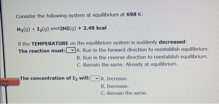 Solved Consider the following system at equilibrium at 573 | Chegg.com