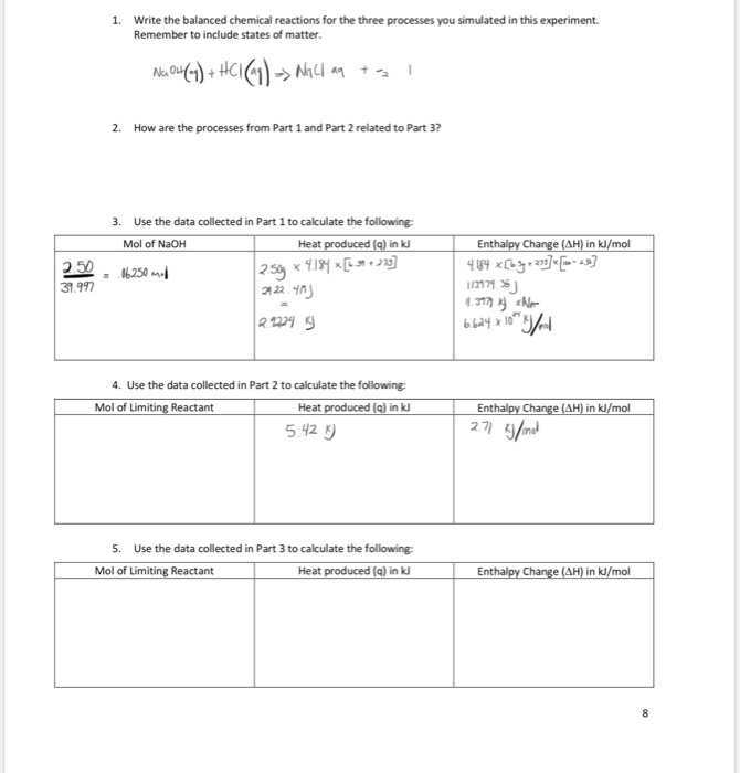 Solved using the calculations answer the following questions | Chegg.com