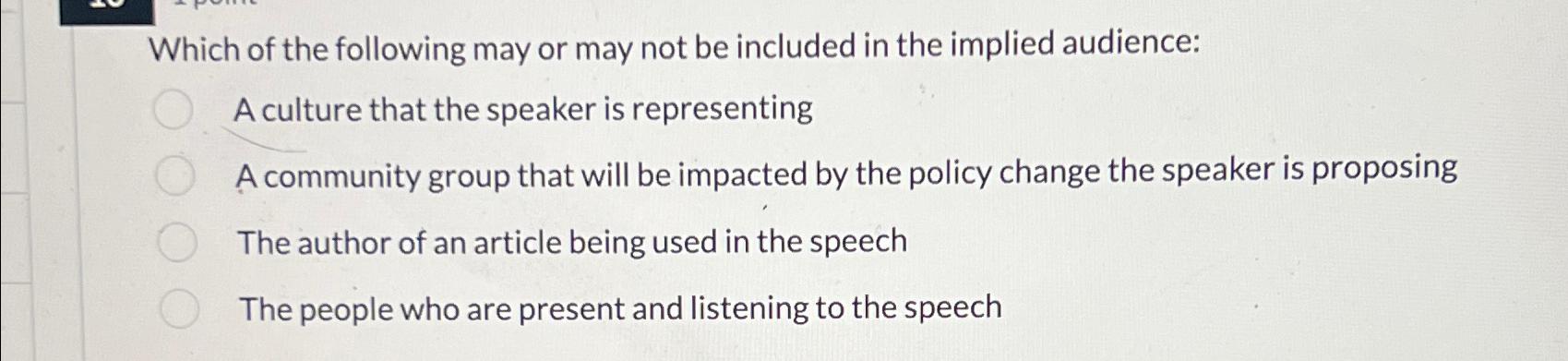 Solved Which of the following may or may not be included in | Chegg.com