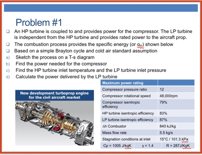 Problem #3 The HP turbine section of the engine is to | Chegg.com