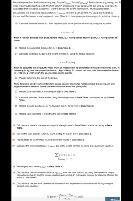 Data Table 1: Mass of Washers and Ruler Mass of 5 | Chegg.com