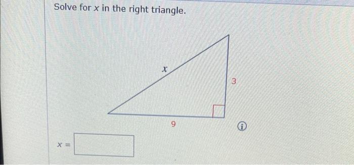 Solved Solve for x in the right triangle. | Chegg.com