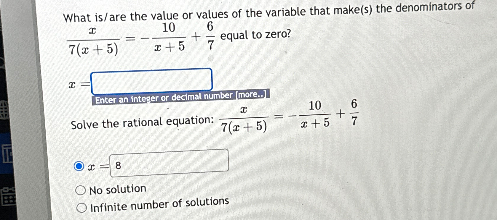 Solved What is/are the value or values of the variable that | Chegg.com