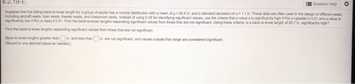 Solved 6.2.19-E Question Help Suppose that the sitting | Chegg.com