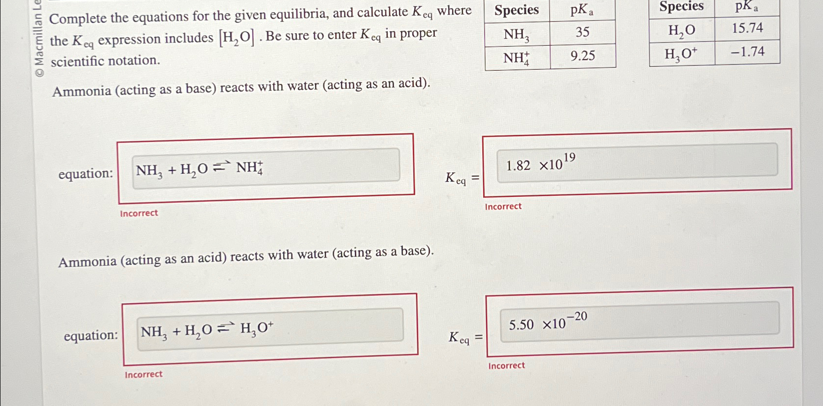 Solved Complete the equations for the given equilibria, and | Chegg.com