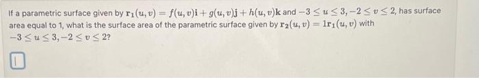 Solved If a parametric surface given by \\( | Chegg.com