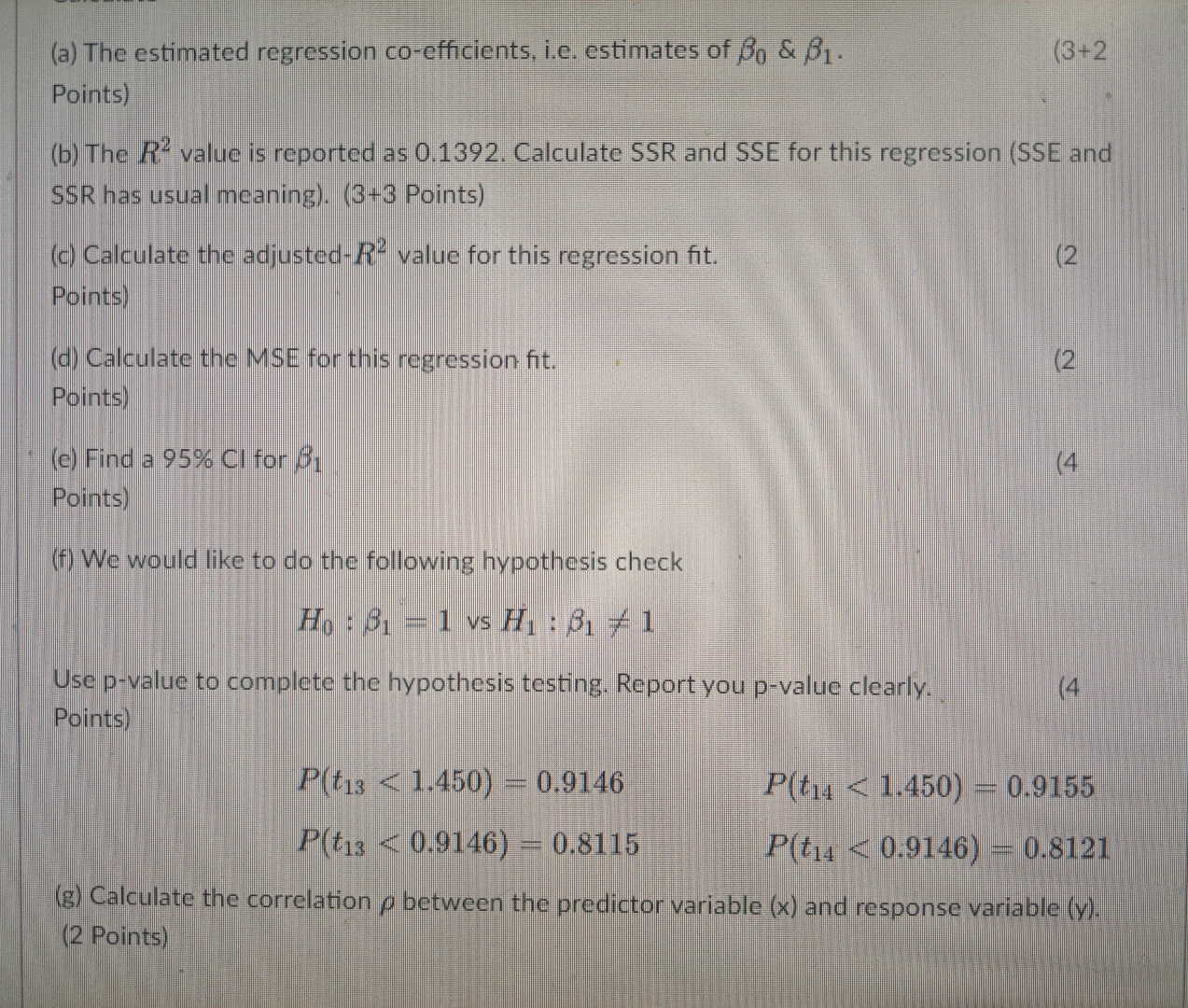 Solved We are interested in regression of a response | Chegg.com