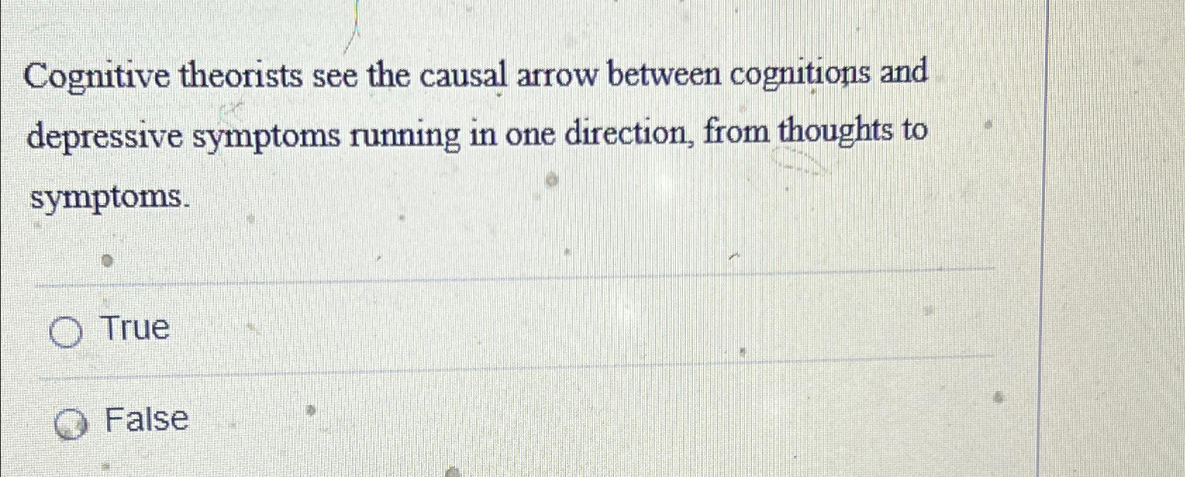 Solved Cognitive theorists see the causal arrow between | Chegg.com