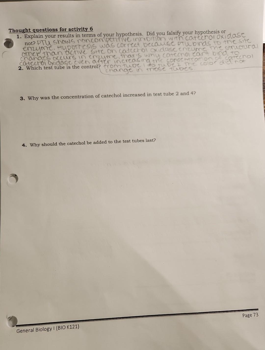 Solved Activity 6 - Enzyme Inhibition This activity will | Chegg.com