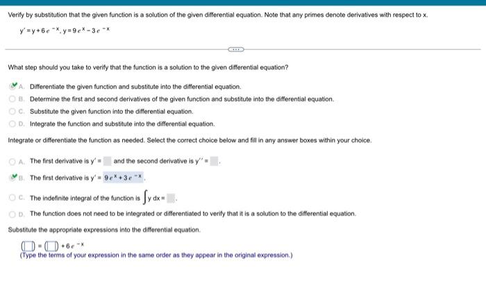 Solved Verify by substitution that the given functions are | Chegg.com