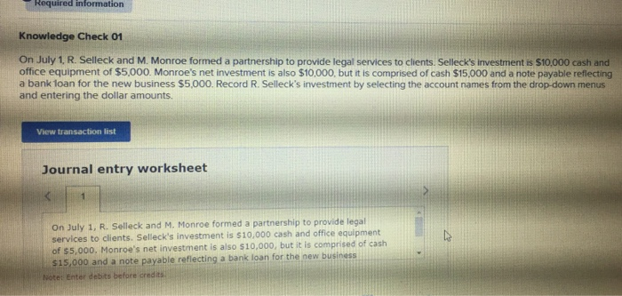 Solved Required information Knowledge Check 01 On July 1, R. | Chegg.com