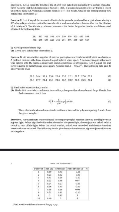 Solved Exercise I. Let X equal the length of life of a | Chegg.com