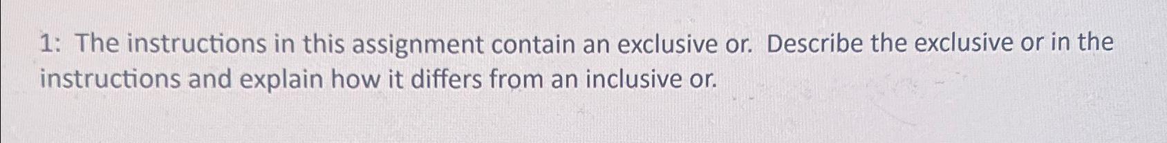 Solved 1: The instructions in this assignment contain an | Chegg.com