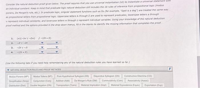 Consider the natural deduction proof given below. | Chegg.com