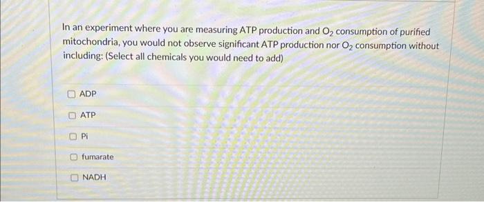 Solved In an experiment where you are measuring ATP | Chegg.com